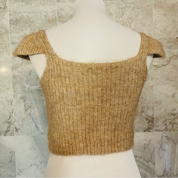 Zara | Tops | Zara Tan Knit Crop Top | Poshmark